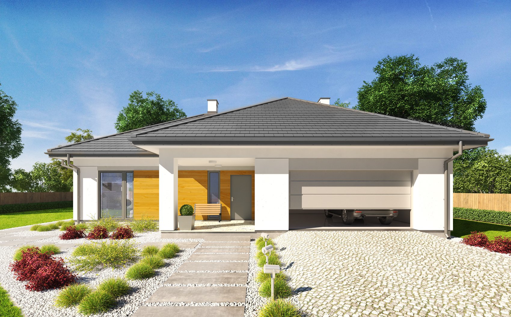 projekty domów nowoczesnych, projekt domu parterowego "Londyn I ...